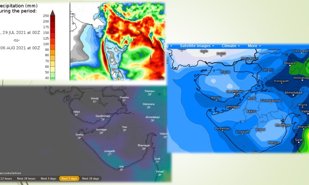 Gujarat Rainfall perception/ Prediction from July 29th to August 5th 2021.